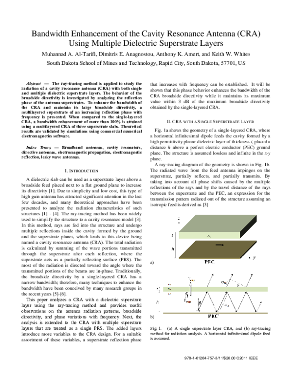 (PDF) Bandwidth enhancement of the cavity resonance antenna (CRA) using multiple dielectric ...