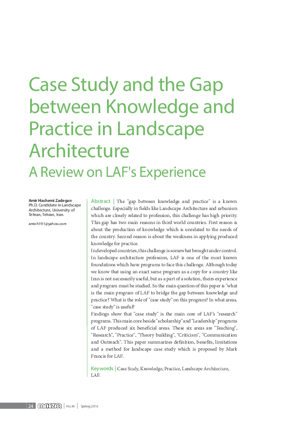 (PDF) Case Study and the Gap between Knowledge and Practice in ...