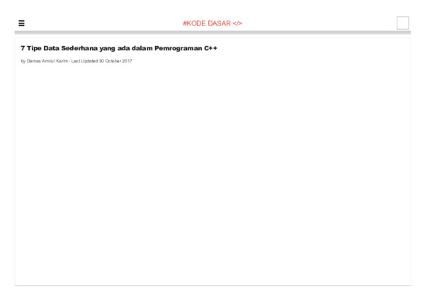 (PDF) 7 Tipe Data Sederhana yang ada dalam Pemrograman C