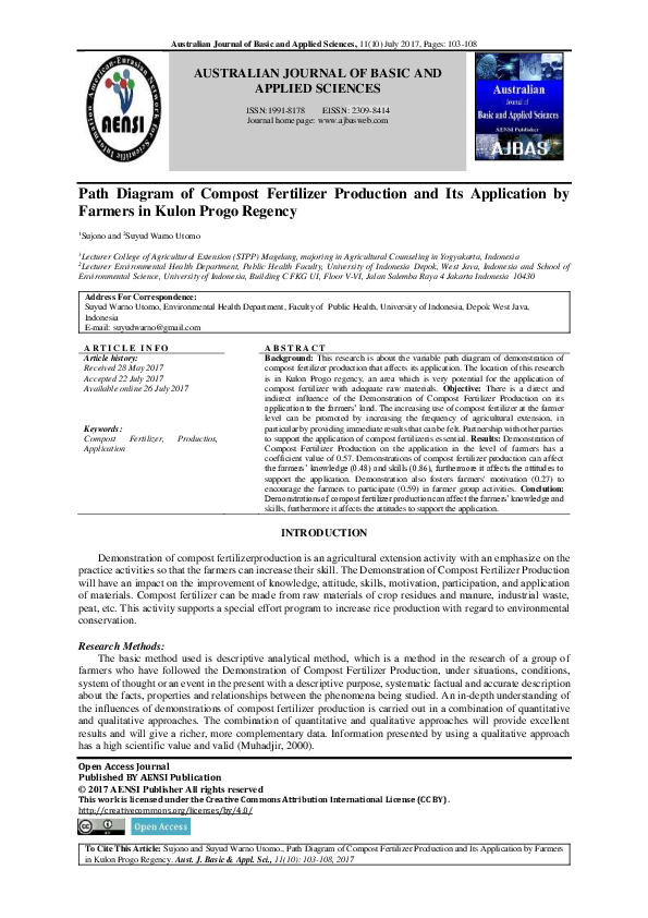 (PDF) Path Diagram of Compost Fertilizer Production and Its Application ...