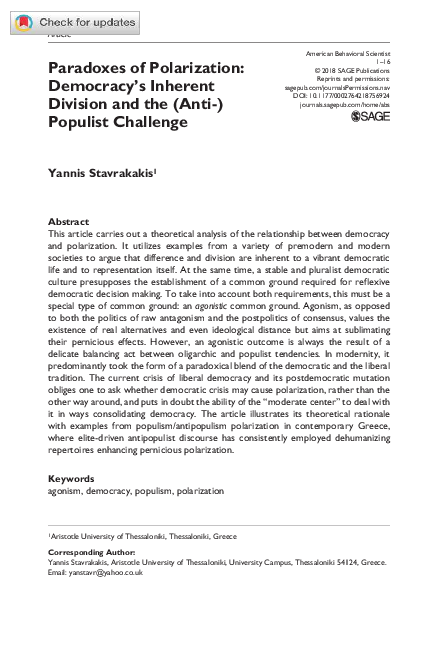 (PDF) Paradoxes of Polarization: Democracy's Inherent Division and the ...