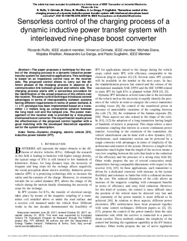 Pdf Sensorless Control Of The Charging Process Of A Dynamic Inductive