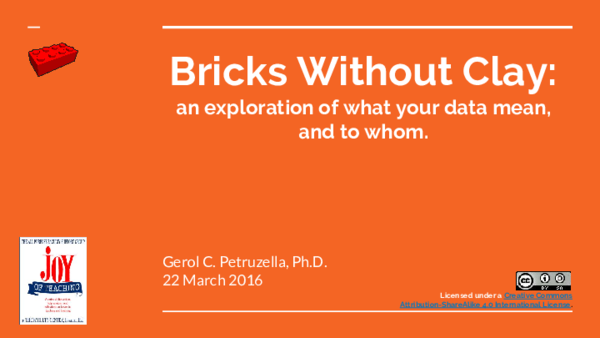 (PDF) Bricks Without Clay: an exploration of what your data mean, and to whom.