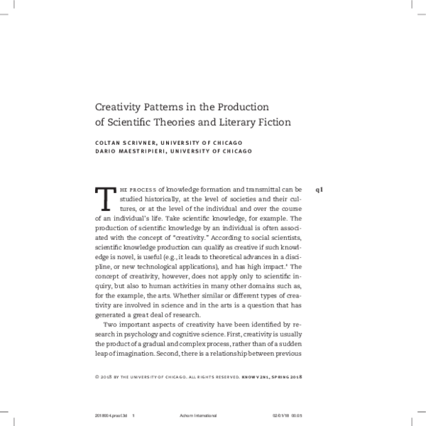 (PDF) Creativity Patterns in the Production of Scientific Theories and ...