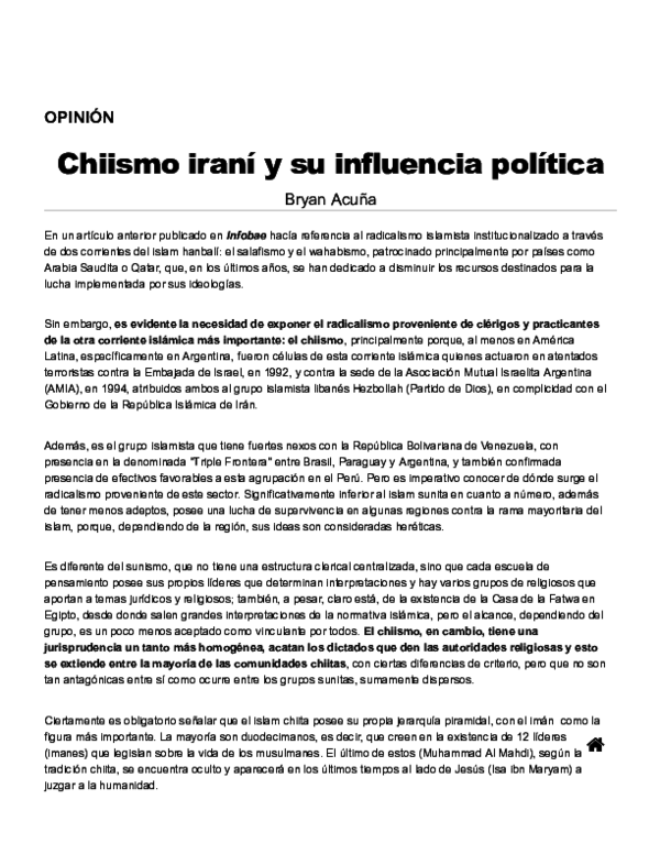 (PDF) Chiismo iraní y su influencia política
