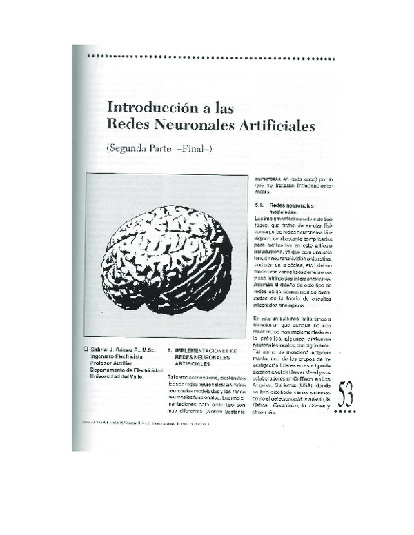 (PDF) Introducción a la redes neuronales artificiales. Segunda Parte