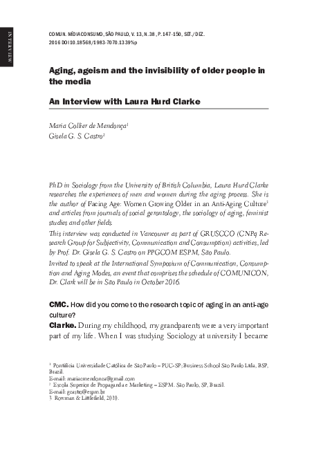 (PDF) Aging, ageism and the invisibility of older people in the media ...