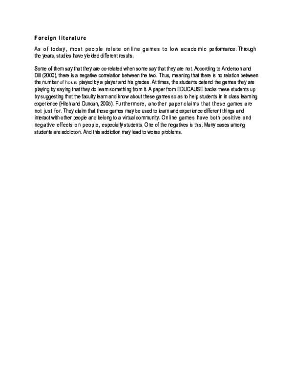 (DOC) Foreign literature