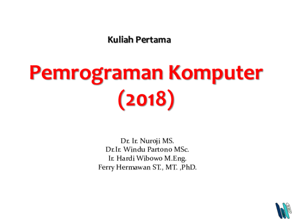 (PDF) Pemrograman Komputer (2018