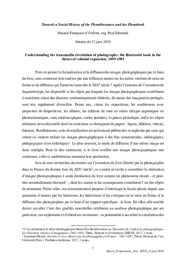 (PDF) Understanding the transmedial circulation of photographs: the ...