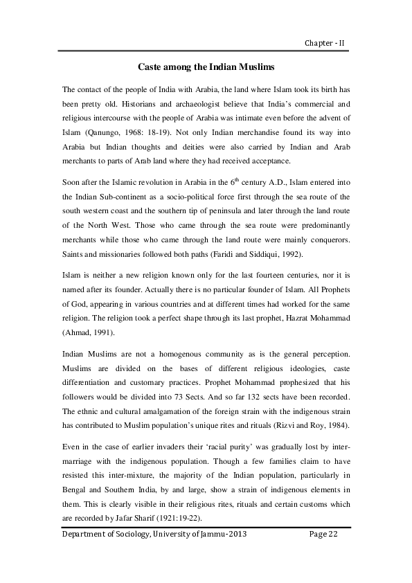 (PDF) Caste among the Indian Muslims