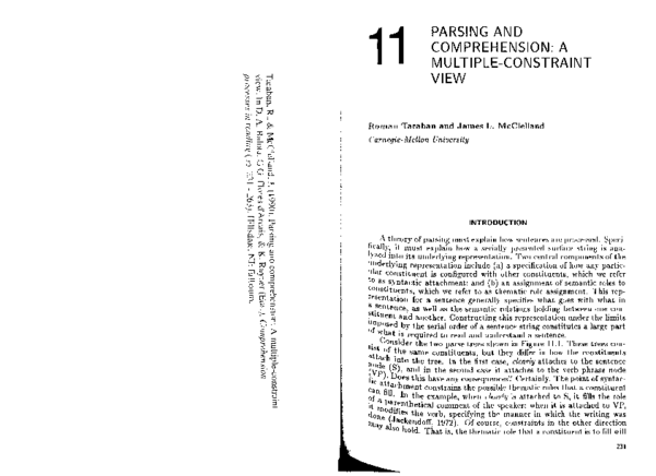 (PDF) Parsing and comprehension: A multiple-constraint view