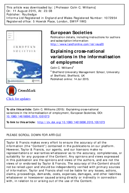 (PDF) Explaining cross-national variations in the informalisation of ...