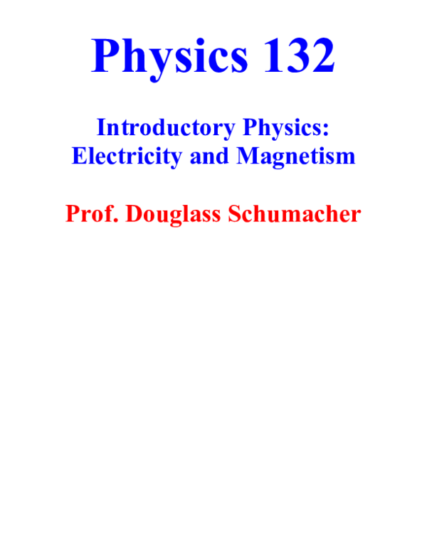 (PDF) Physics 132 Introductory Physics: Electricity and Magnetism