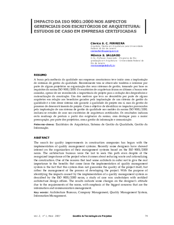 (PDF) Impact of ISO 9001 on management architecture offices management ...