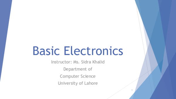 (PPT) Chapter 1 Intro to Electronics