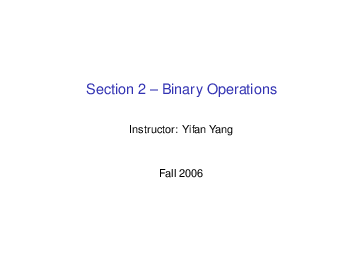 (PDF) Section 2 – Binary Operations