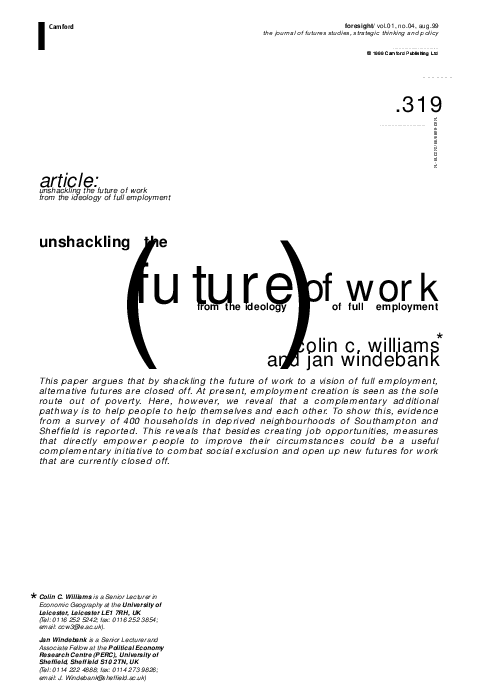 (PDF) Unshackling work from full employment