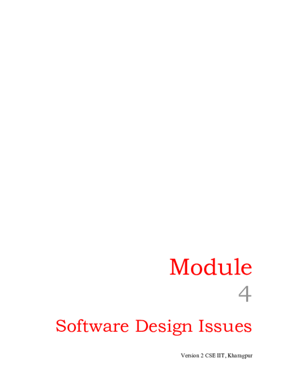 (PDF) Module 4 Software Design Issues