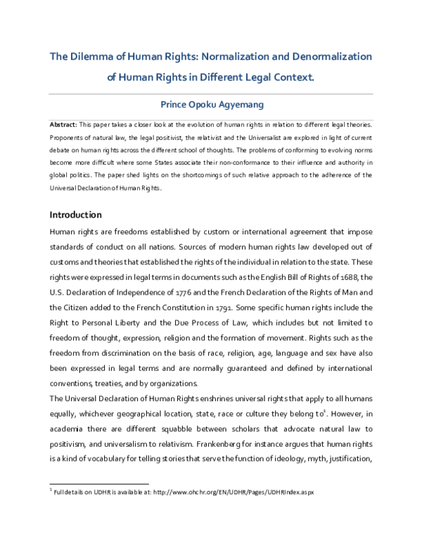 (PDF) The Dilemma of Human Rights: Normalization and Denormalization of ...
