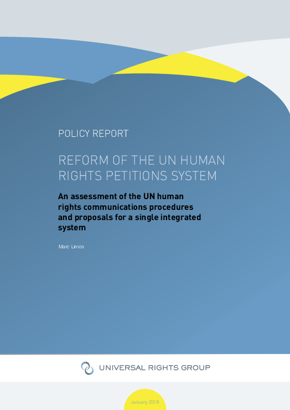(PDF) Reform of the UN human rights petitions system - An assessment of ...