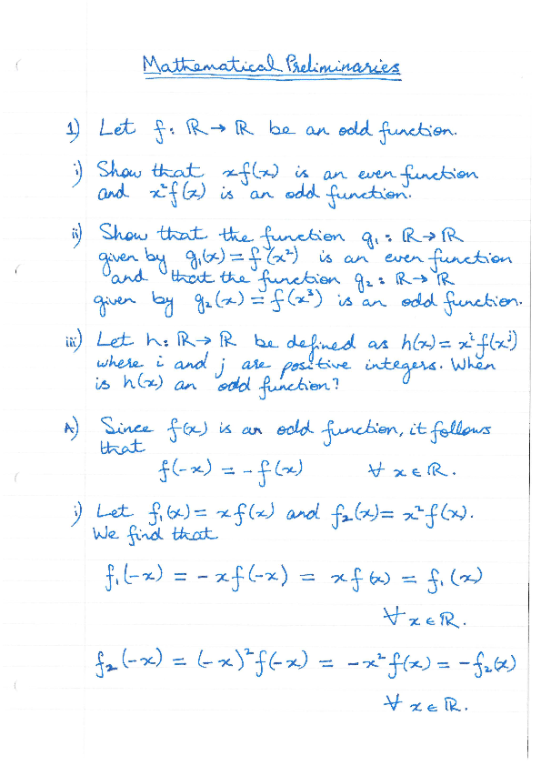 (PDF) Mathematical Preliminaries: Worked Examples