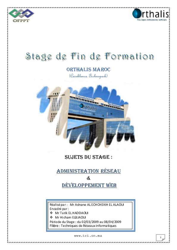 (PDF) Rapport Stage Fin Formation
