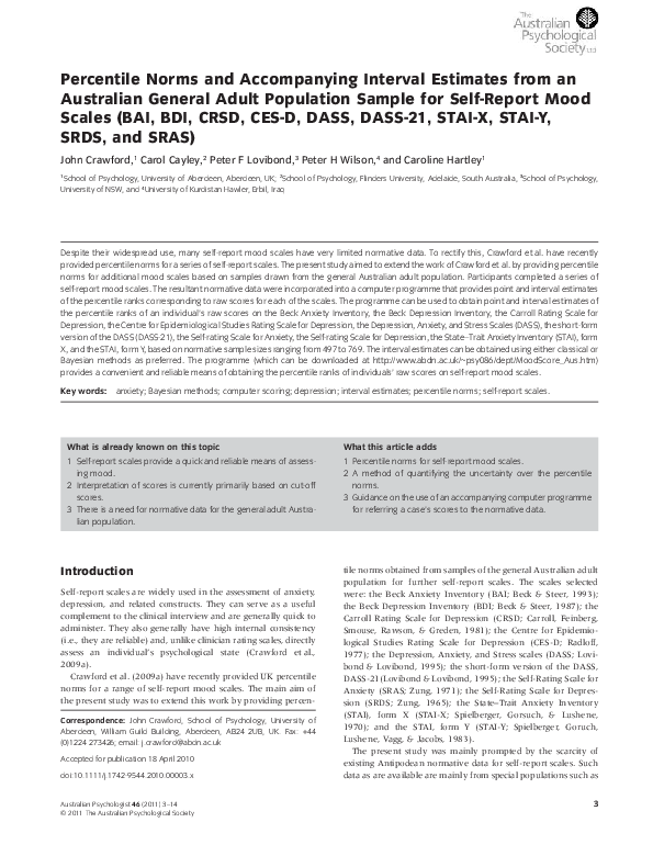 (PDF) Percentile Norms and Accompanying Interval Estimates from an ...