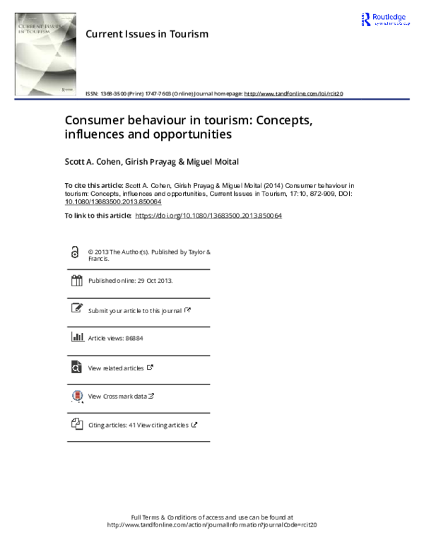 (PDF) Current Issues in Tourism Consumer behaviour in tourism: Concepts ...