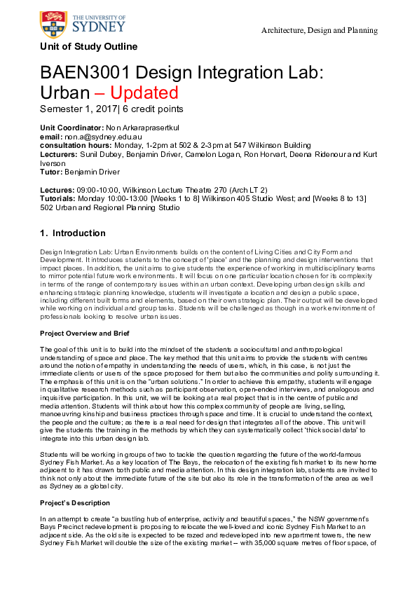 (PDF) Design Integration Lab: Urban Design