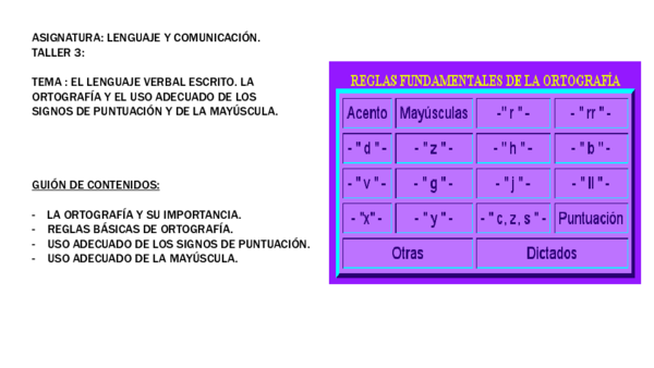 (PPT) Cont 2 La ortografia y signos de puntuacion El uso de las Mayusculas