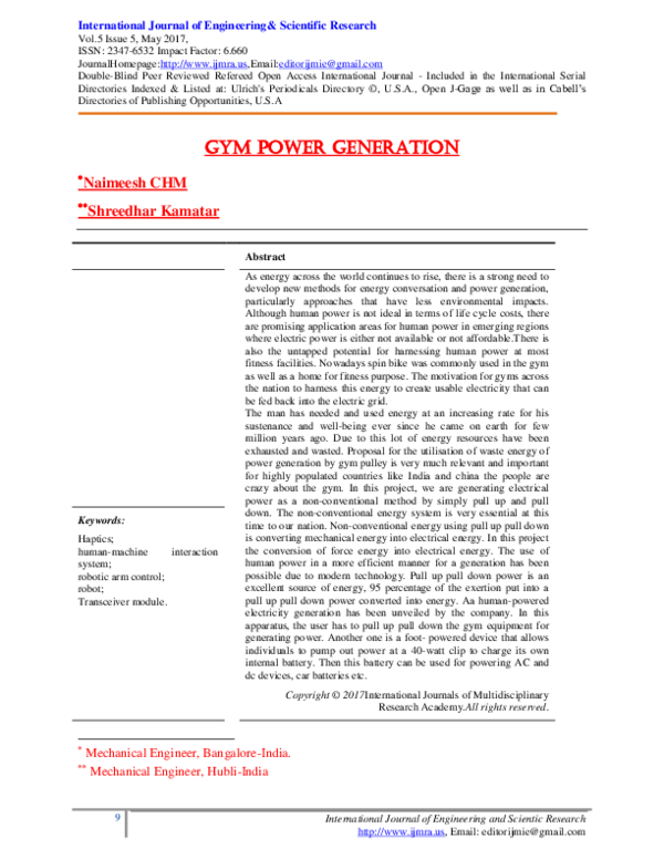 (PDF) Gym Power Generation