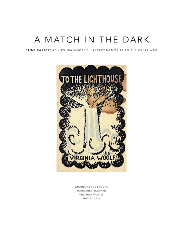 (PDF) A Match in the Dark: "Time Passes" as Virginia Woolf's Literary ...