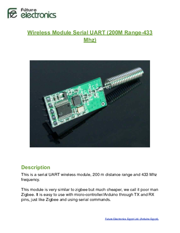 (PDF) Wireless Module Serial UART (200M Range-433 Mhz
