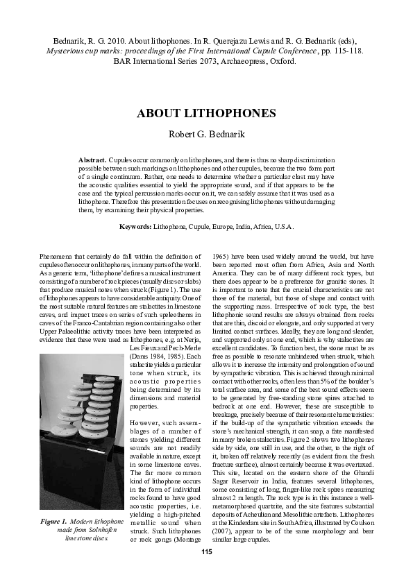 (PDF) About lithophones