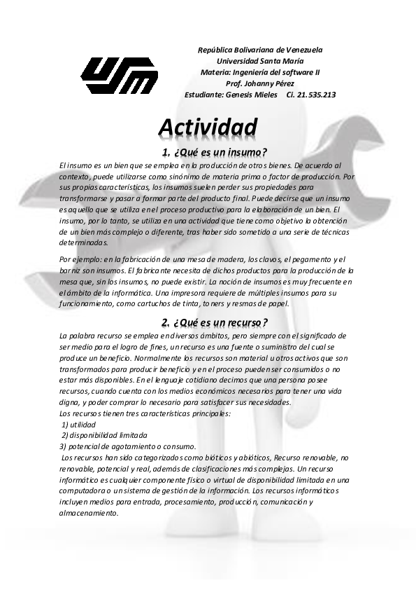 (PDF) Actividad 1. ¿Qué es un insumo