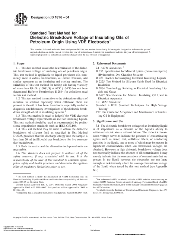 (PDF) Standard Test Method for Dielectric Breakdown Voltage of ...