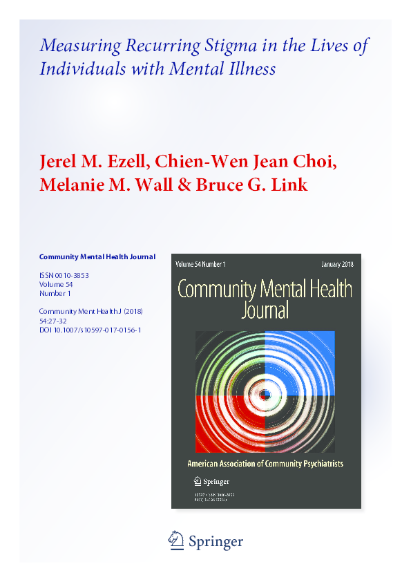 (PDF) Measuring Recurring Stigma in the Lives of Individuals with ...
