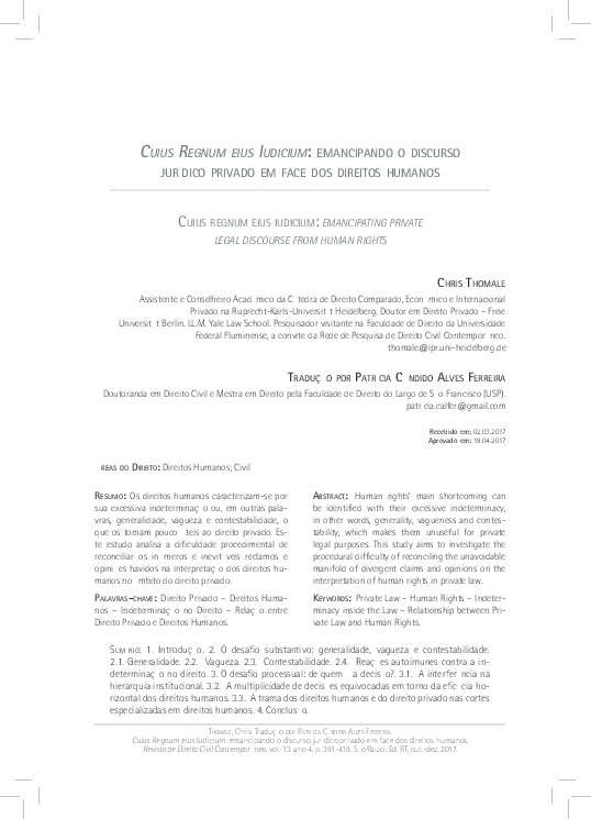 (PDF) "CUIUS REGNUM EIUS IUDICIUM": EMANCIPANDO O DISCURSO JURÍDICO ...