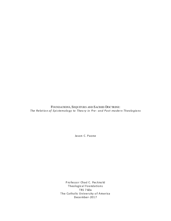(PDF) Foundations, Sequiturs, and Sacred Doctrine: The Profound ...