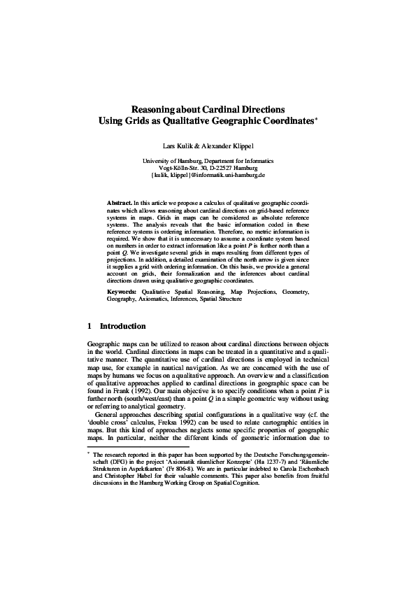 (PDF) Reasoning about Cardinal Directions Using Grids as Qualitative ...