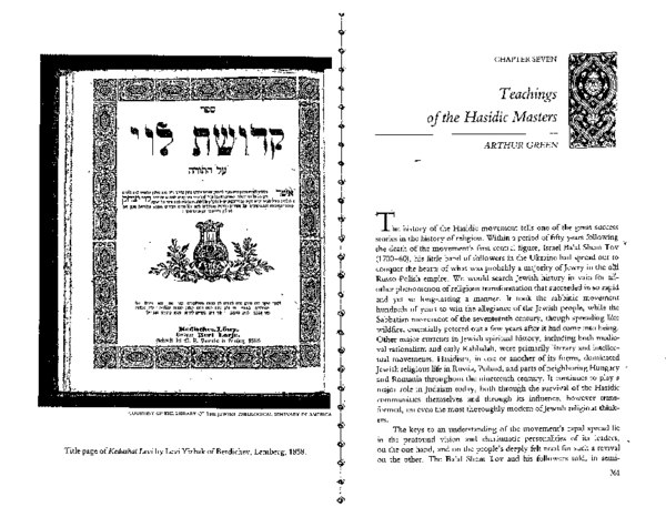 (PDF) Arthur Green, “Teachings of the Hasidic Masters,” in Barry W ...