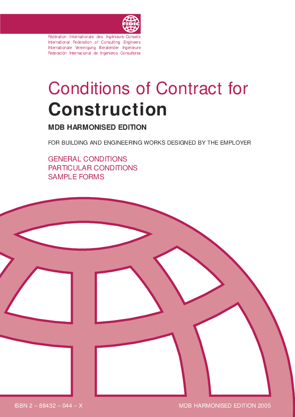 (PDF) Conditions of Contract for Construction MDB HARMONISED EDITION ...