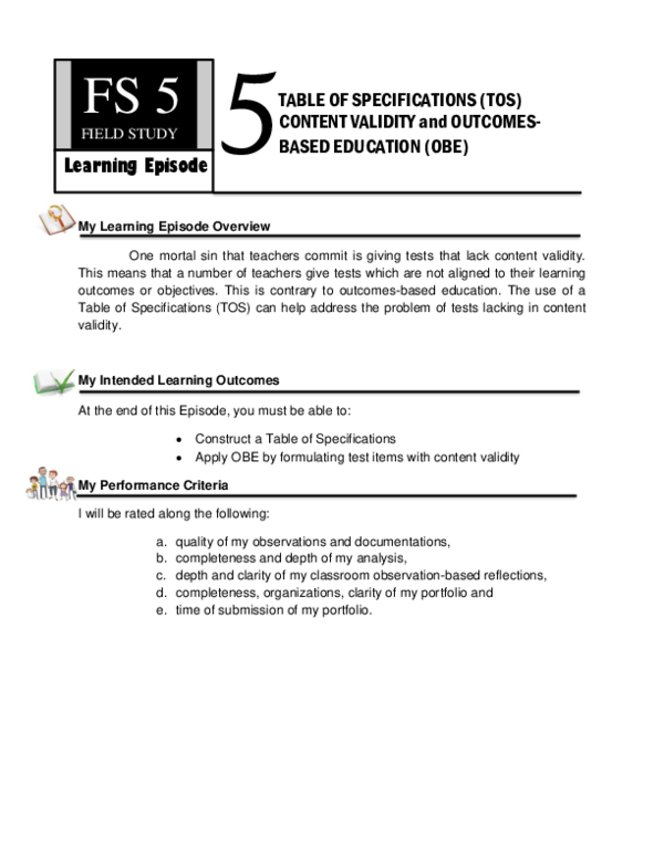 (DOC) My Learning Episode Overview