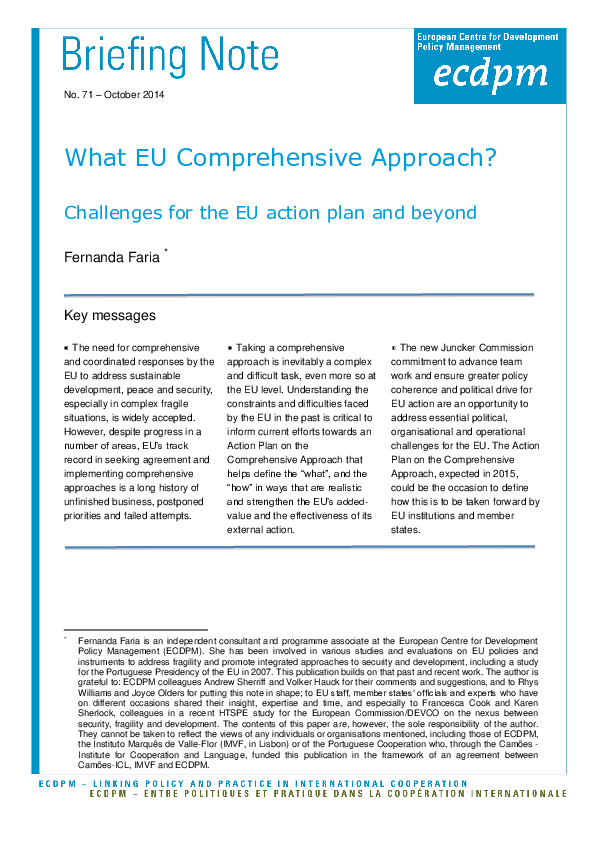 (DOC) What EU Comprehensive Approach? Challenges for the EU action plan ...