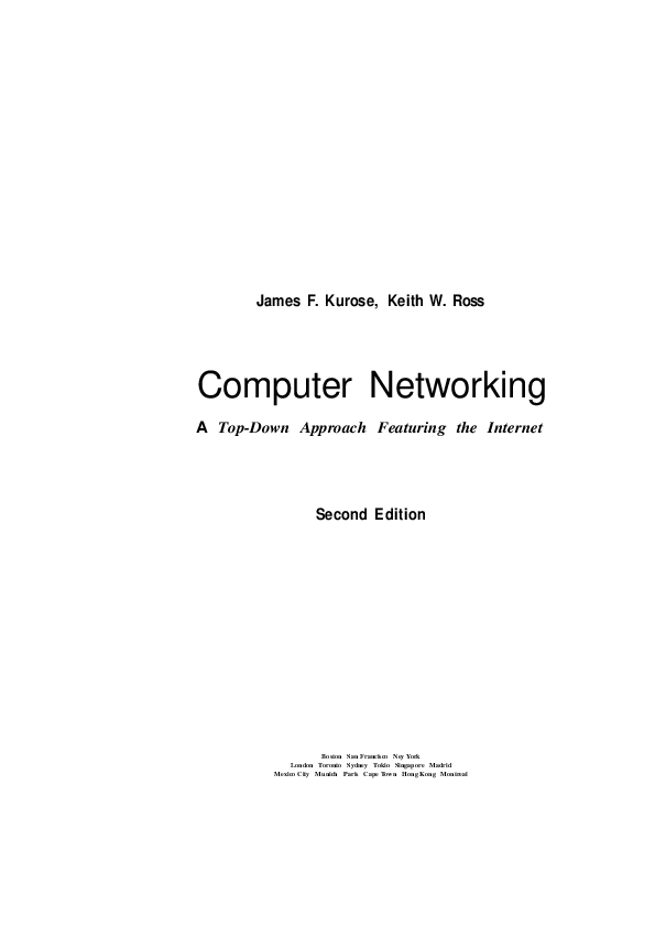 (PDF) A Top-Down Approach Featuring the Internet Second Edition | KG ...