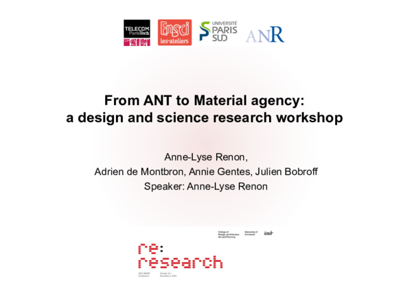 (PDF) From ANT to Material agency: a design and science research workshop