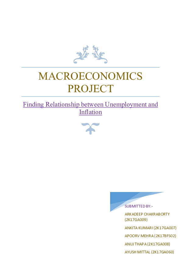 (PDF) MACROECONOMICS PROJECT Finding Relationship between Unemployment ...