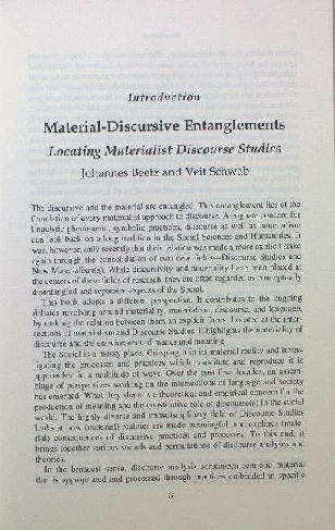 (PDF) Introduction. Material-Discursive Entanglements: Locating Materialist Discourse Studies