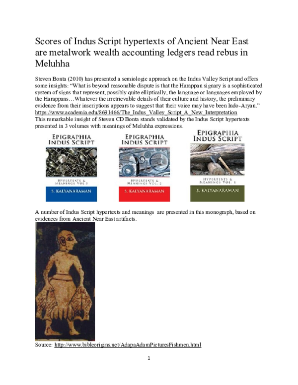 (PDF) Scores of Indus Script hypertexts of Ancient Near East are ...